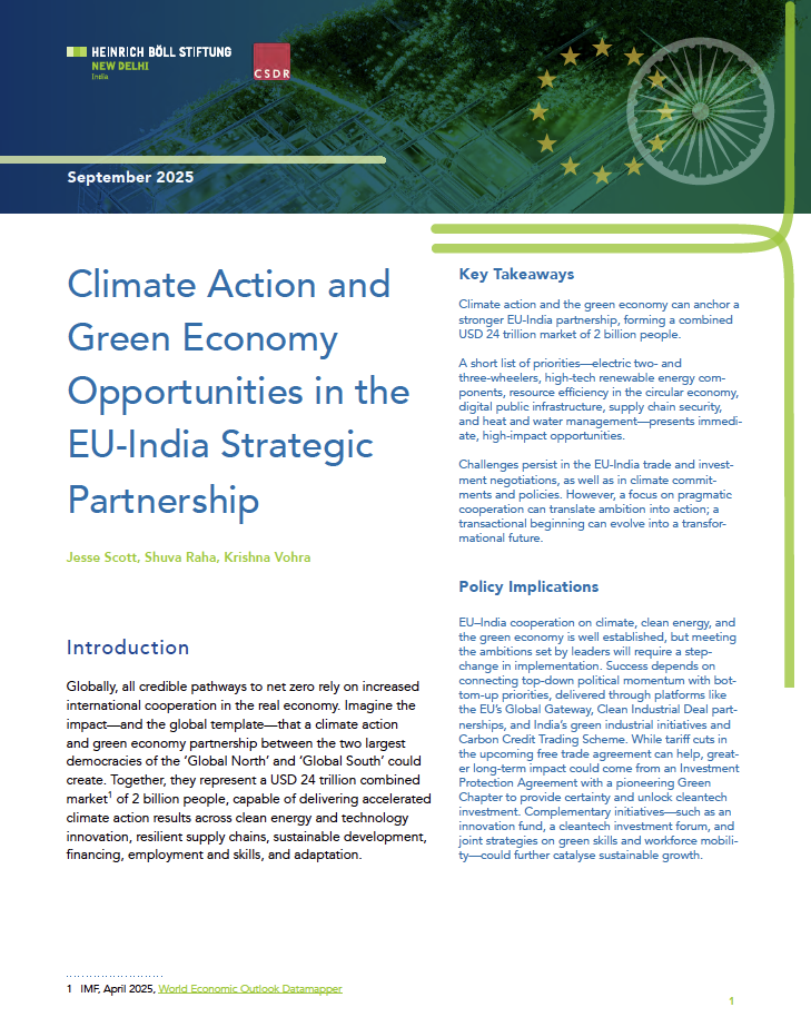 Climate Action and Green Economy Opportunities in the EU-India ...